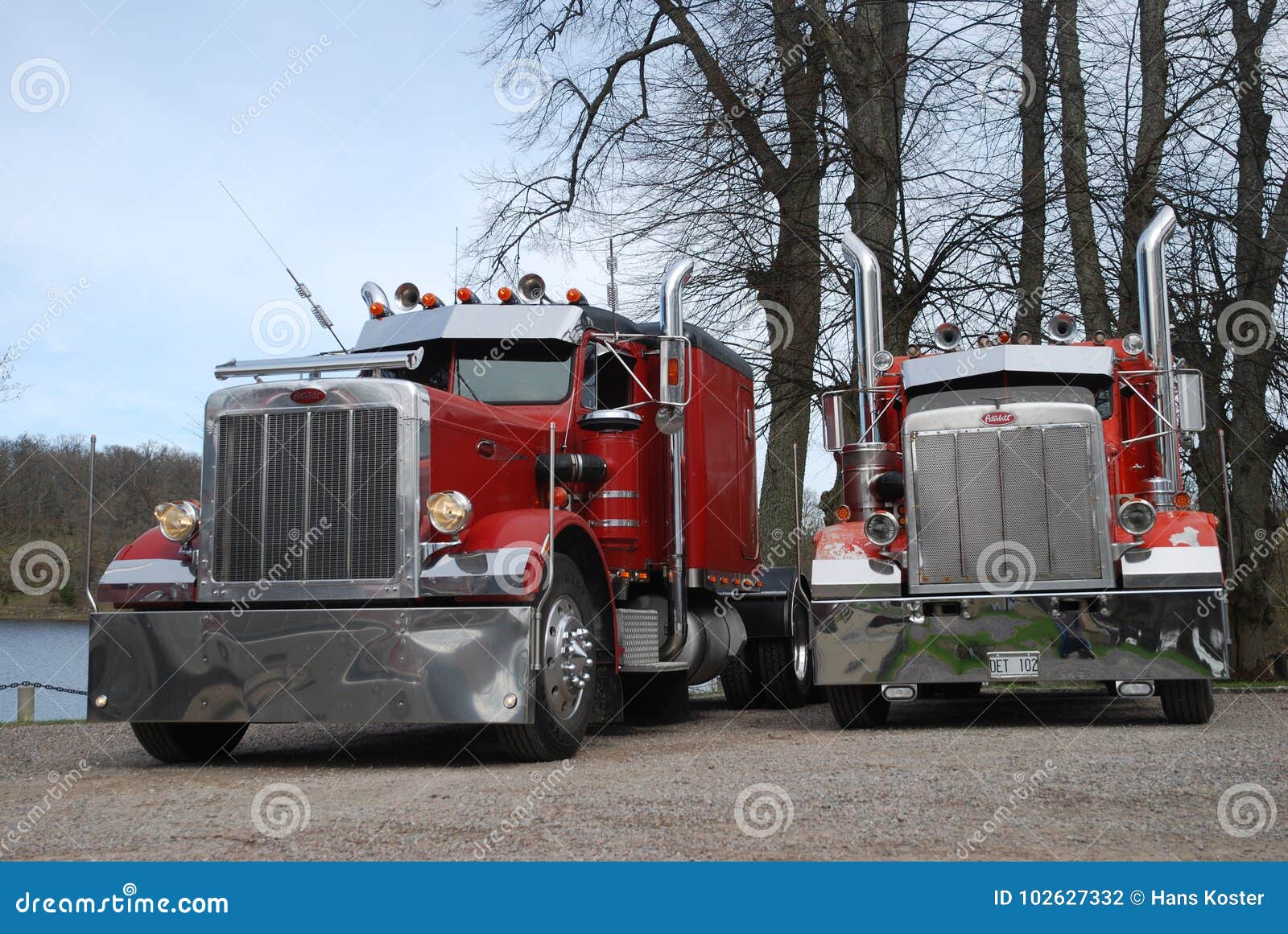 American Peterbilt Trucks Parked Chrome Editorial Image | CartoonDealer ...