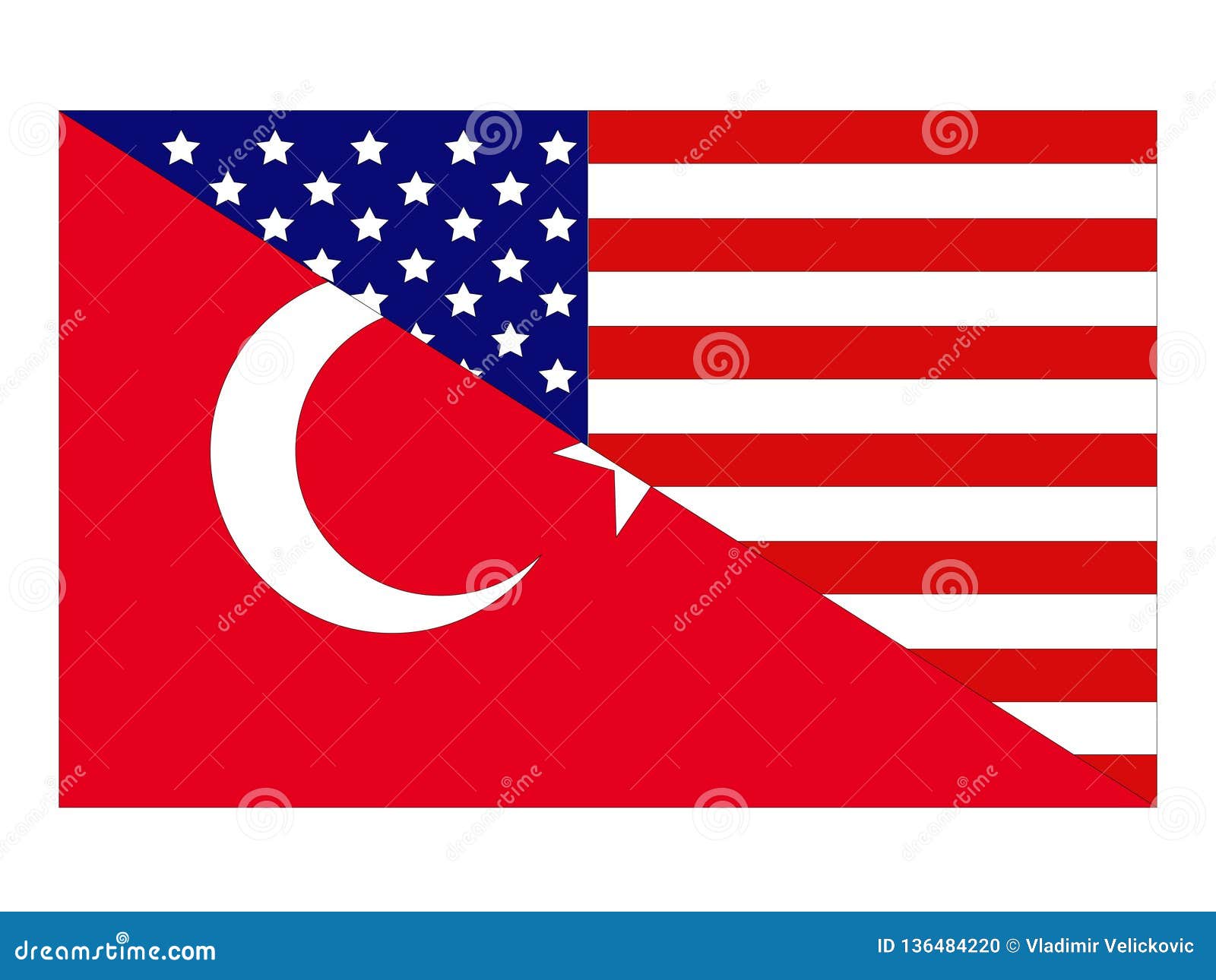 American and Turkish flags stock vector. Illustration of istanbul ...