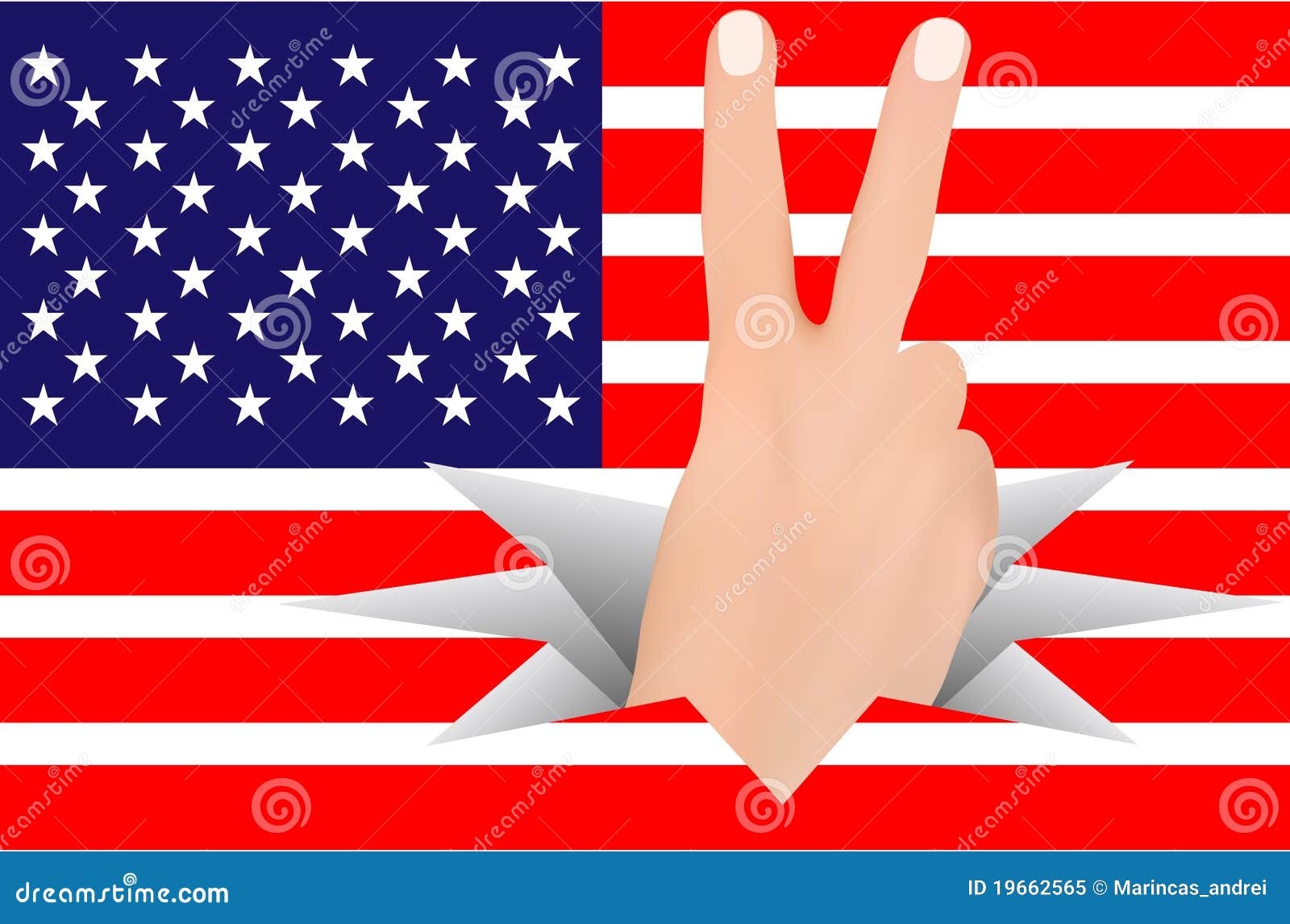 American victory stock vector. Illustration of positive - 19662565