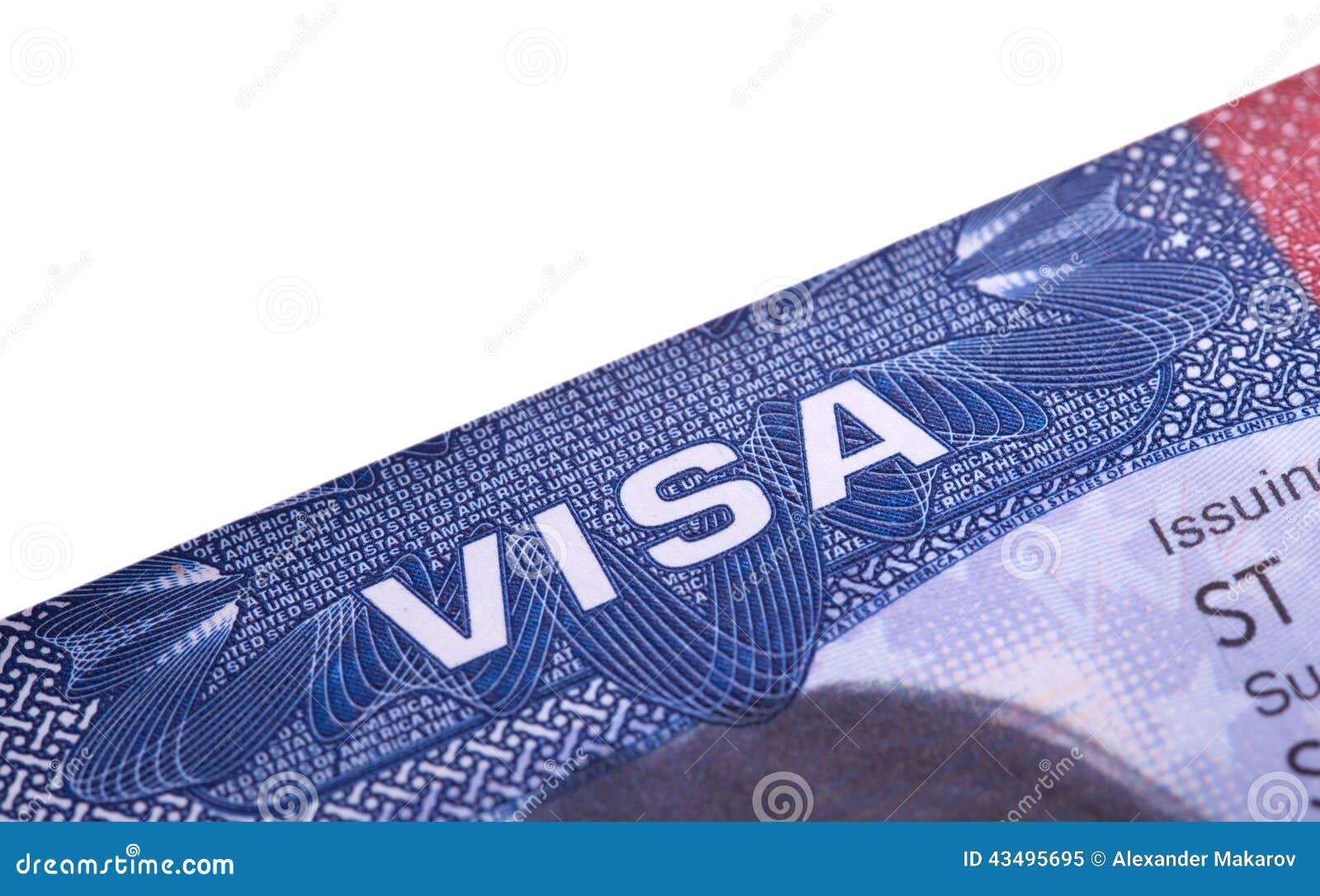 The American Visa In A Passport Page USA Background And Sacial Security ...