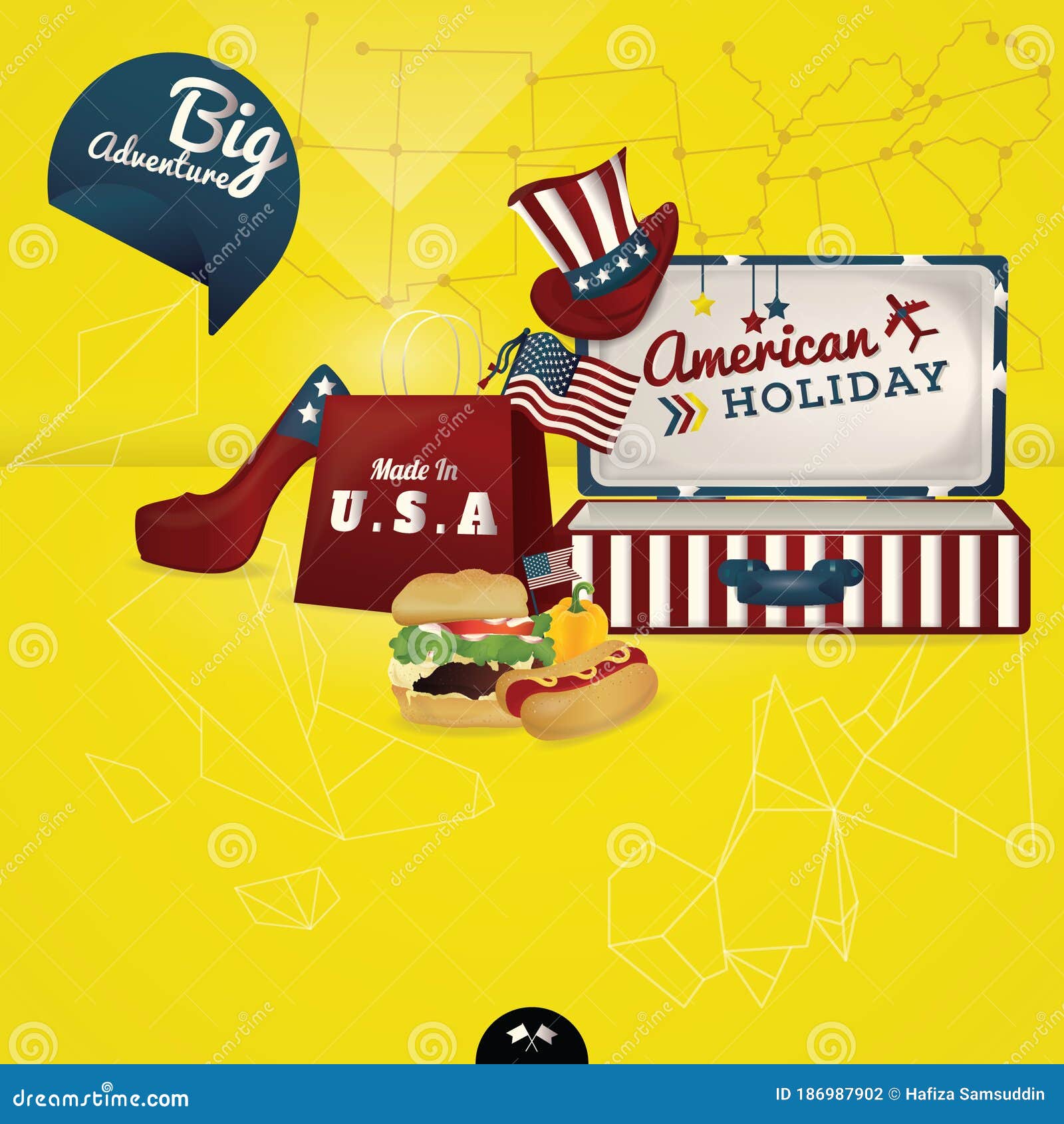 American Wallpaper. Vector Illustration Decorative Design Stock Vector ...