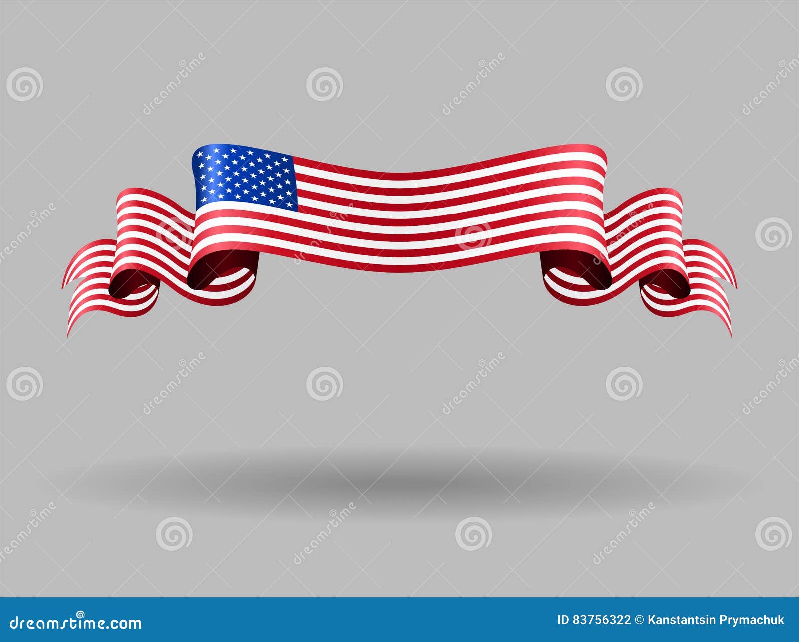 American Wavy Flag. Vector Illustration. Stock Vector - Illustration of ...