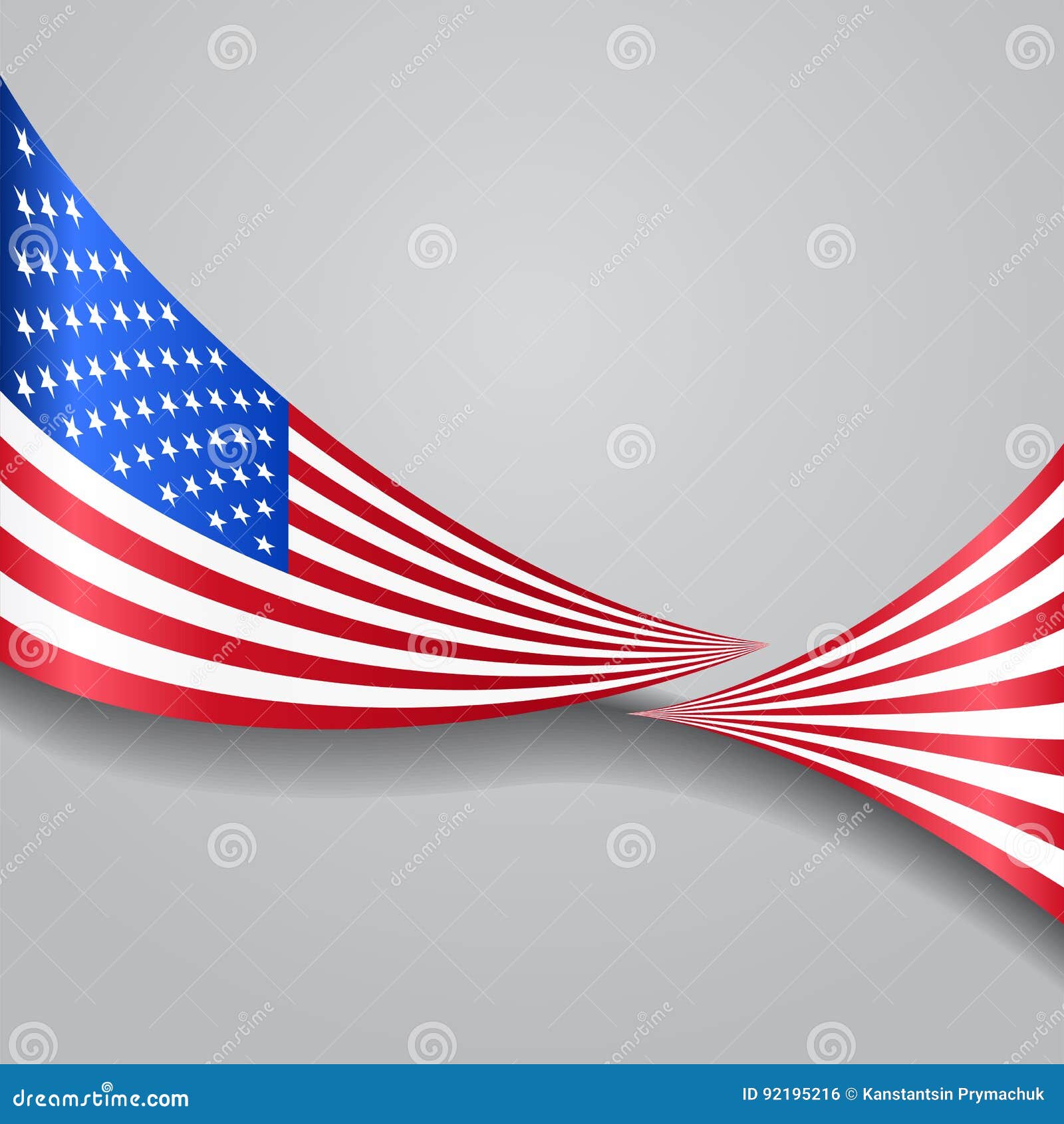 American Wavy Flag. Vector Illustration. Stock Vector - Illustration of ...