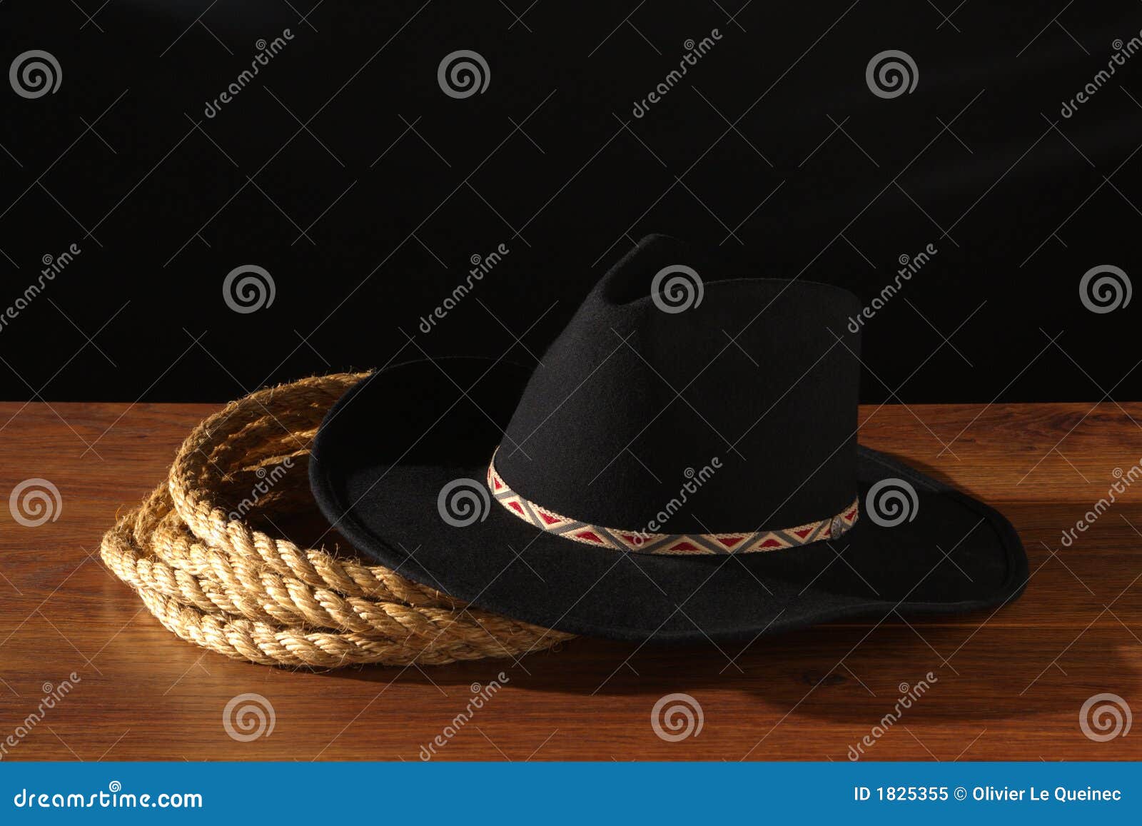 American West Rodeo Cowboy Hat and Ranching Rope Stock Image - Image of ...