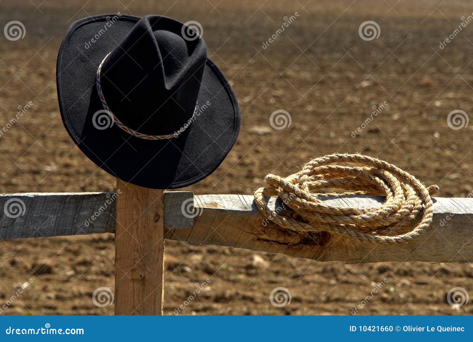 American West Rodeo Cowboy Hat and Rope Stock Photo - Image of field ...