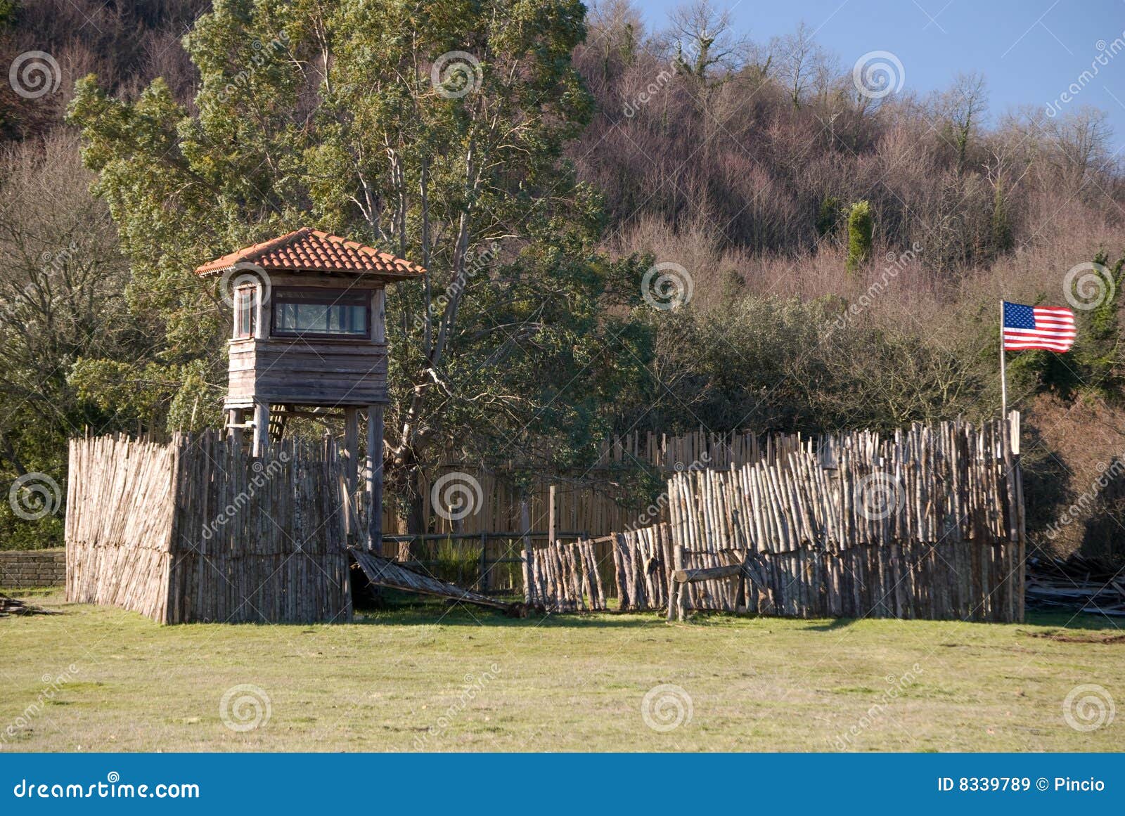 American western fort stock image. Image of grass, park - 8339789