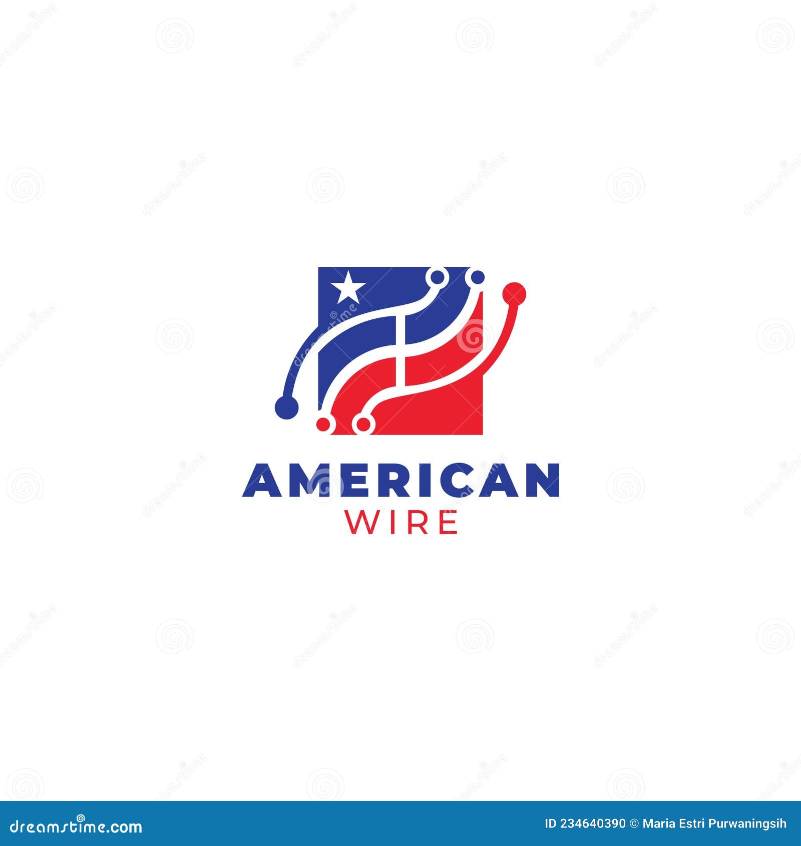 American Wire Logo Design Vector Stock Vector - Illustration of outline ...