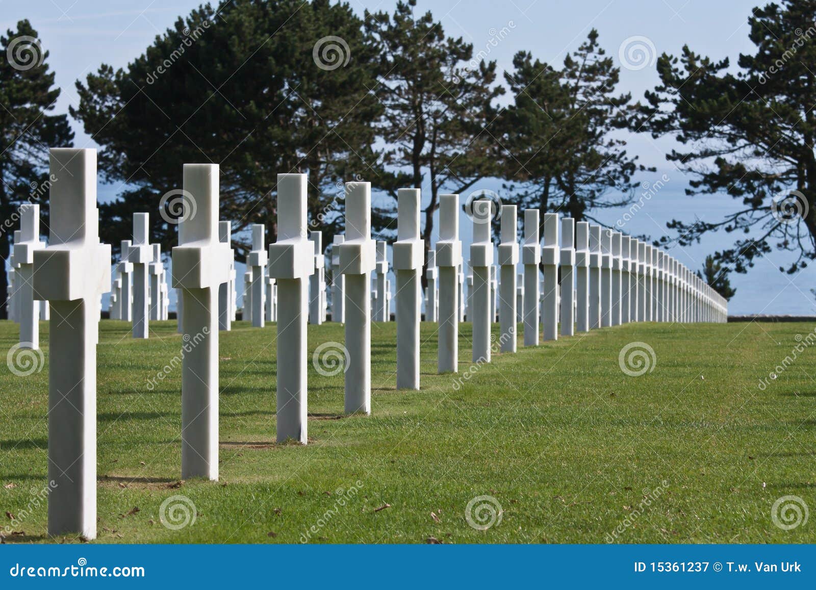 American WWII Cemetery in Normandy Stock Image - Image of american ...