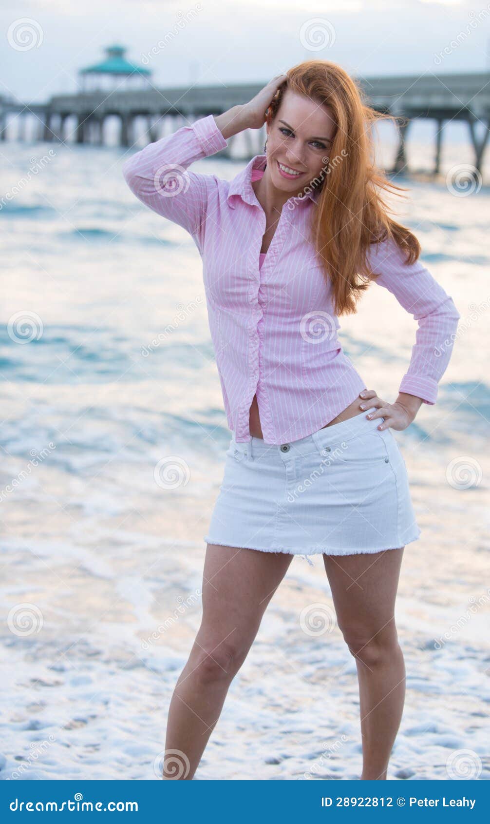 Americana Style Look on the Beach Stock Photo - Image of woman, adult ...