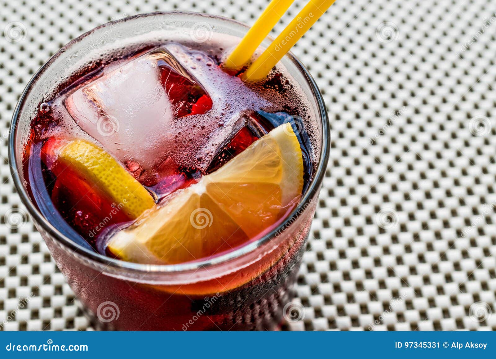 Americano Cocktail with Lemon and Ice. Stock Image - Image of fashioned ...