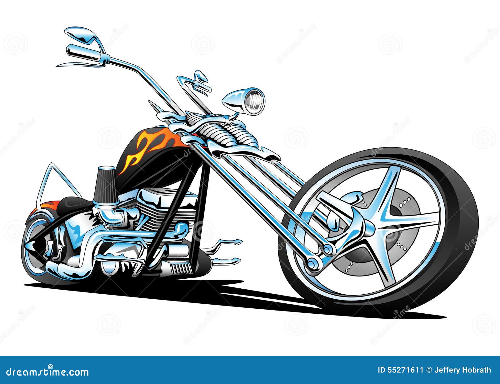 Americano Feito Sob Encomenda Chopper Motorcycle, Cor Ilustração Stock ...