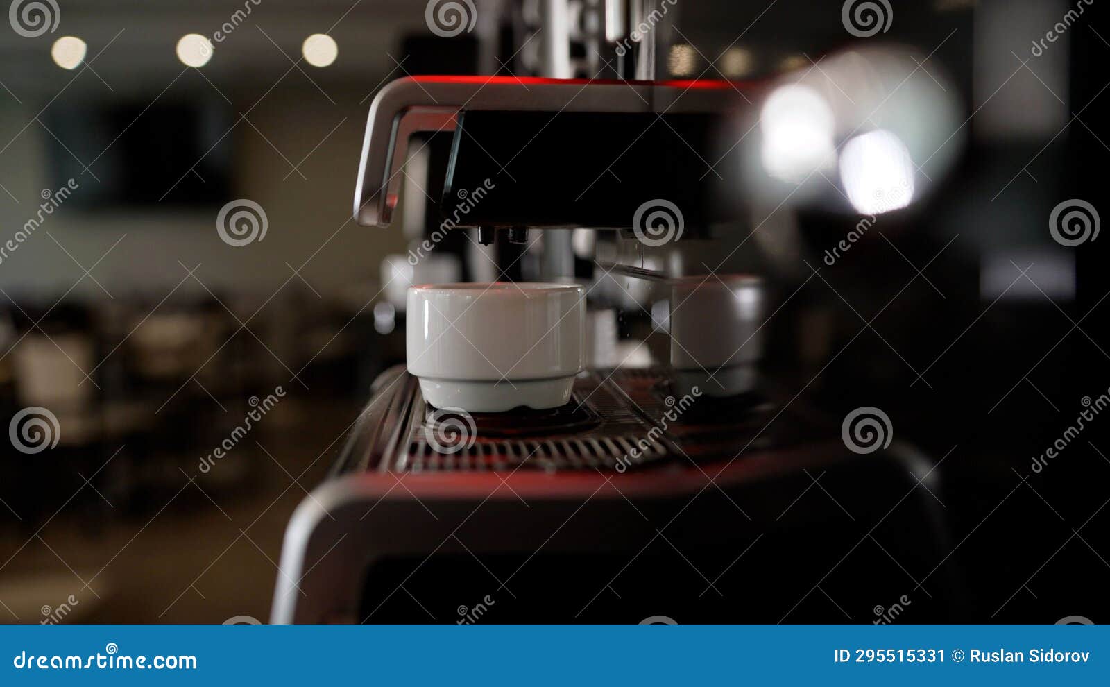 Americano Preparation Process. Espresso from a Coffee Machine. Coffee ...