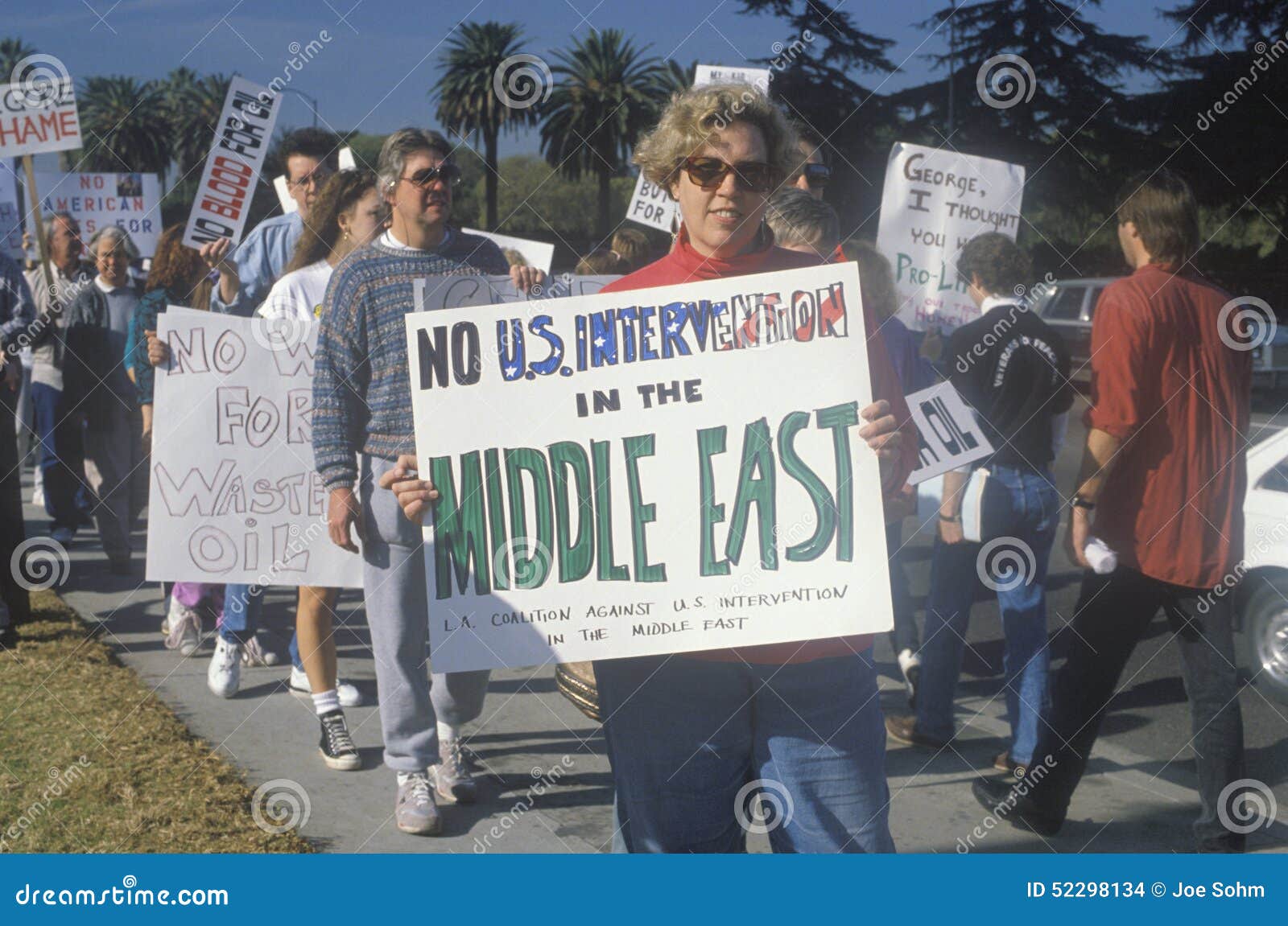 Americans Protesting War in Middle East, Los Angeles, California ...