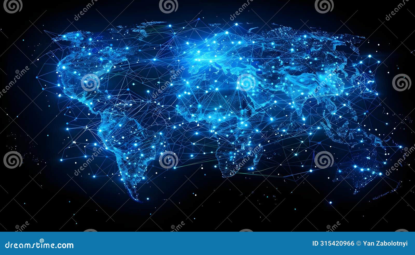 Americas Data Network Map - Minimalist Connectivity. Concept Data ...