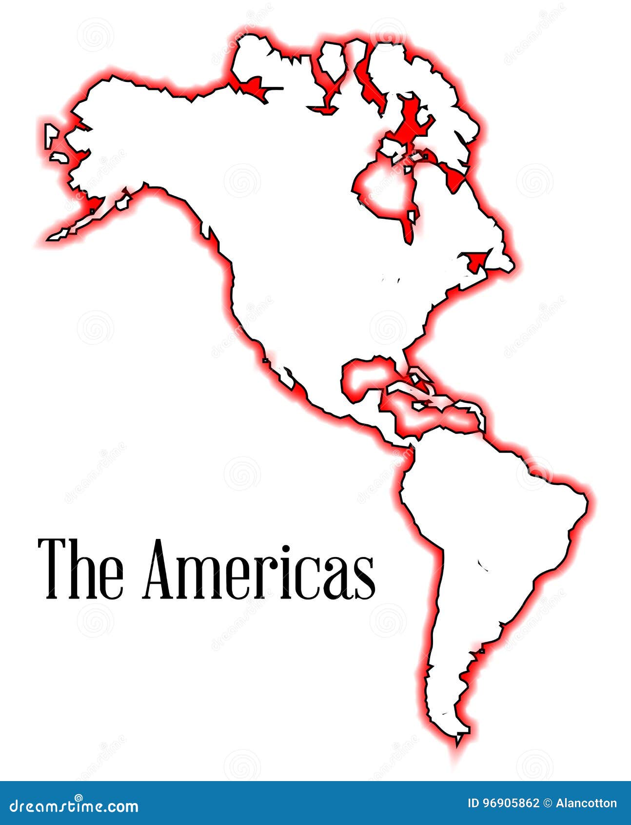 Americas Map Outline