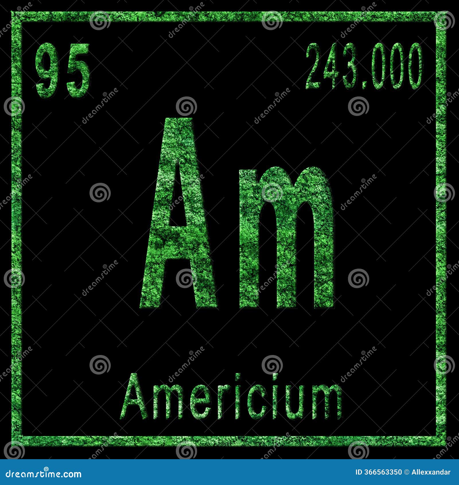 Americium Am Chemical Element. Americium Sign With Atomic Number ...