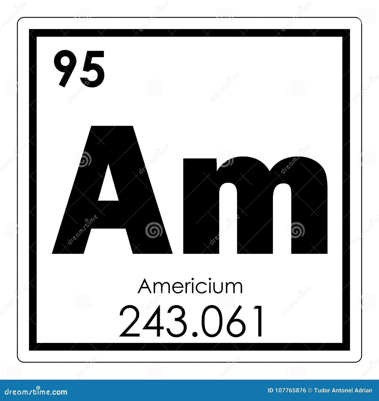 Americium chemical element stock illustration. Illustration of science ...