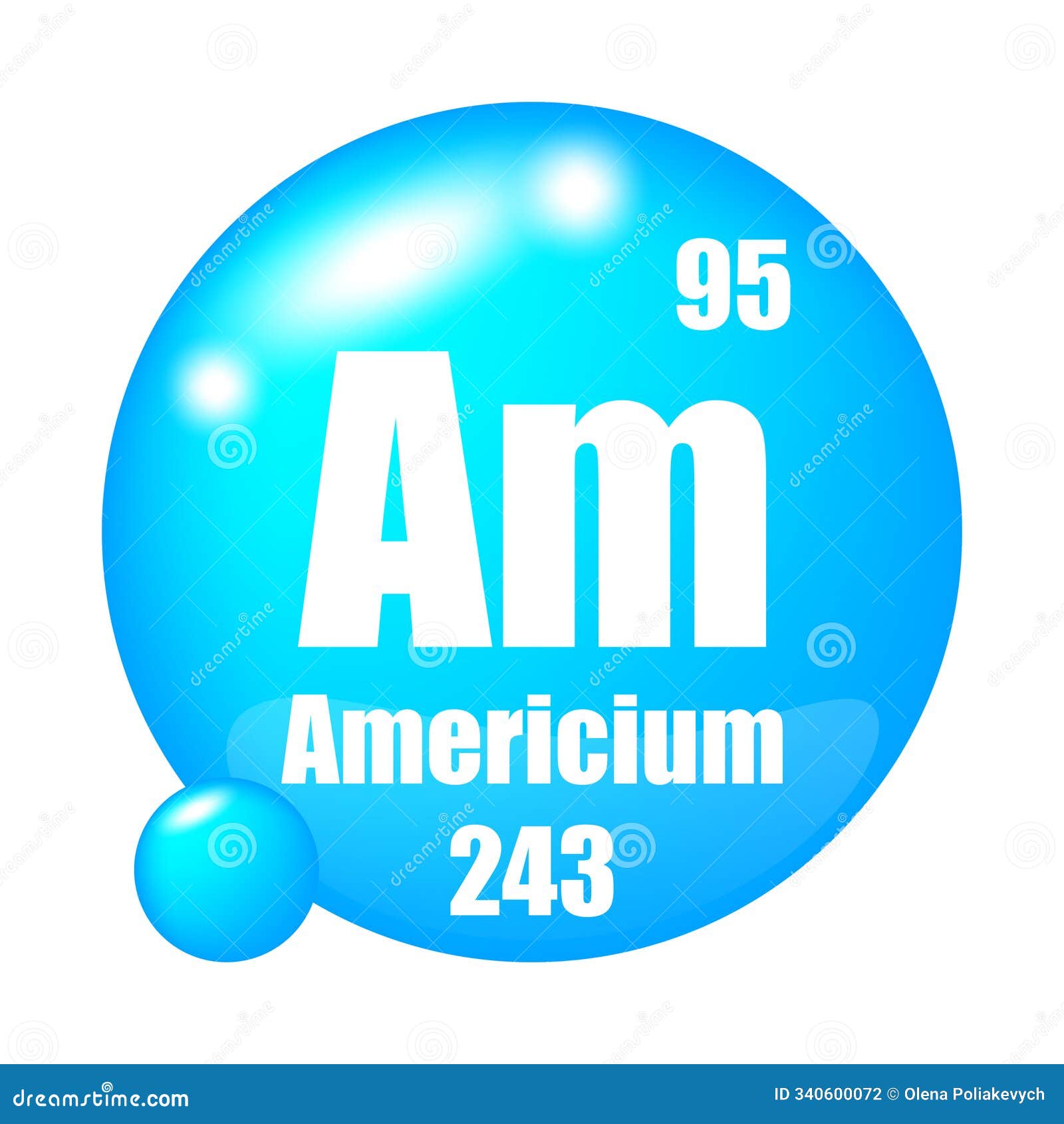 Americium Element Symbol. Atomic Number 95. Mass 243. Yellow Square ...