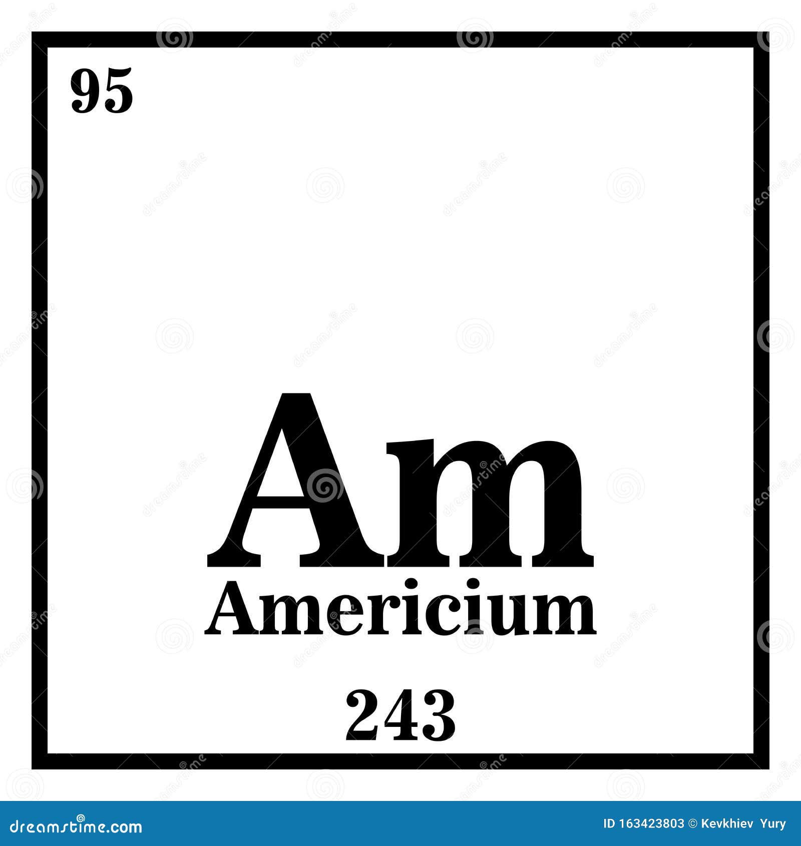 Americium Periodic Table of the Elements Vector Illustration Eps 10 ...