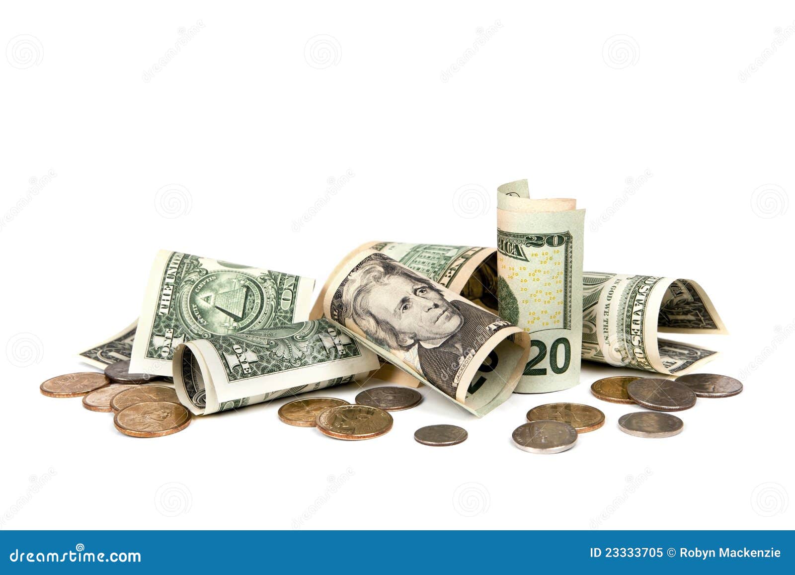 Amerikaans Geld Over Witte Achtergrond Stock Afbeelding - Image of ...