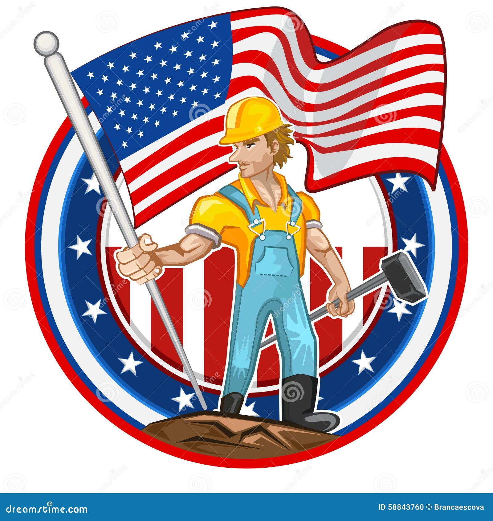 Amerikaanse Arbeidersdag Van De Arbeid Vector Illustratie ...