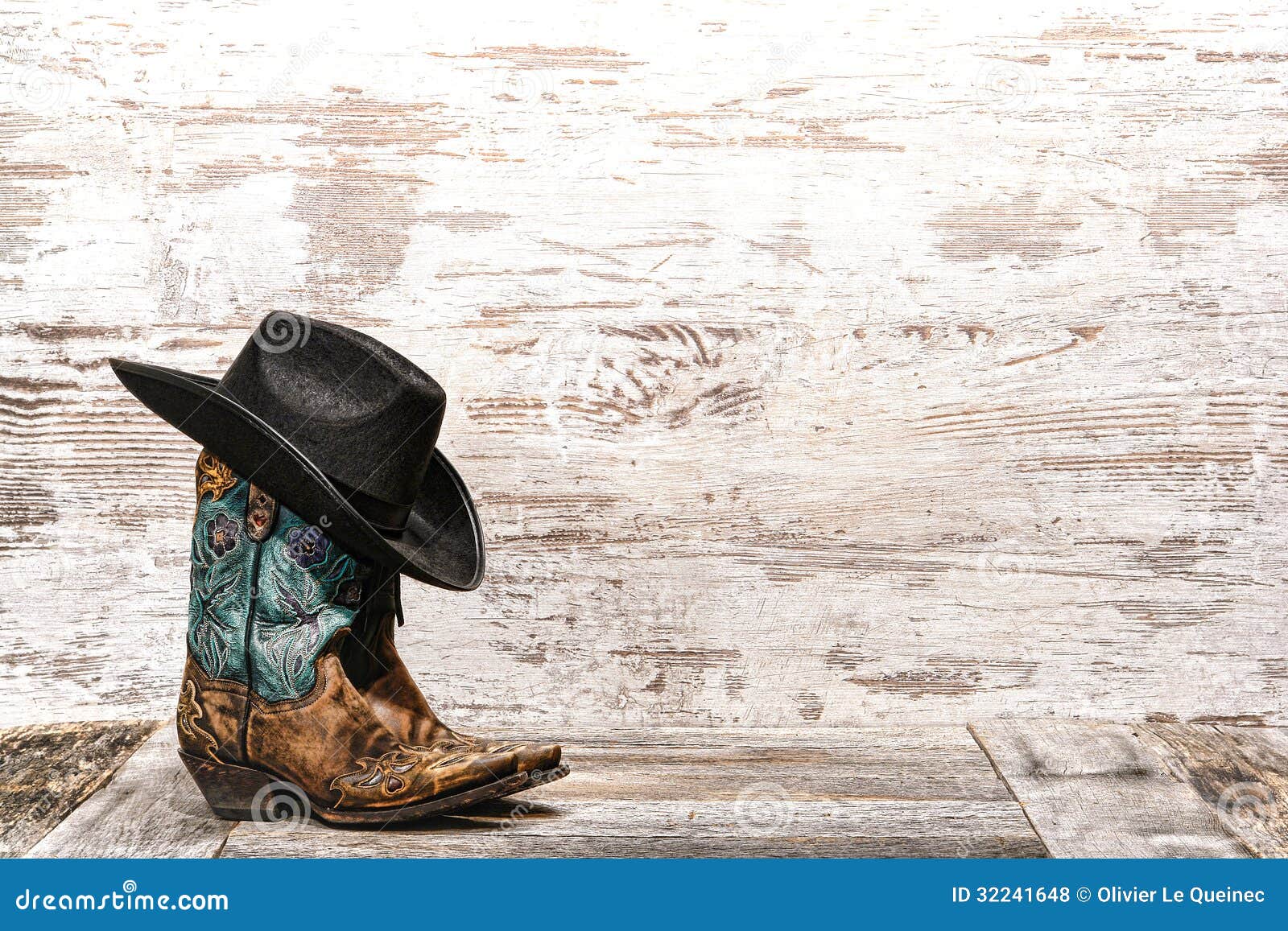 Amerikanische Westrodeo Mode Cowgirl Stiefel Und Hut Stockfoto Bild