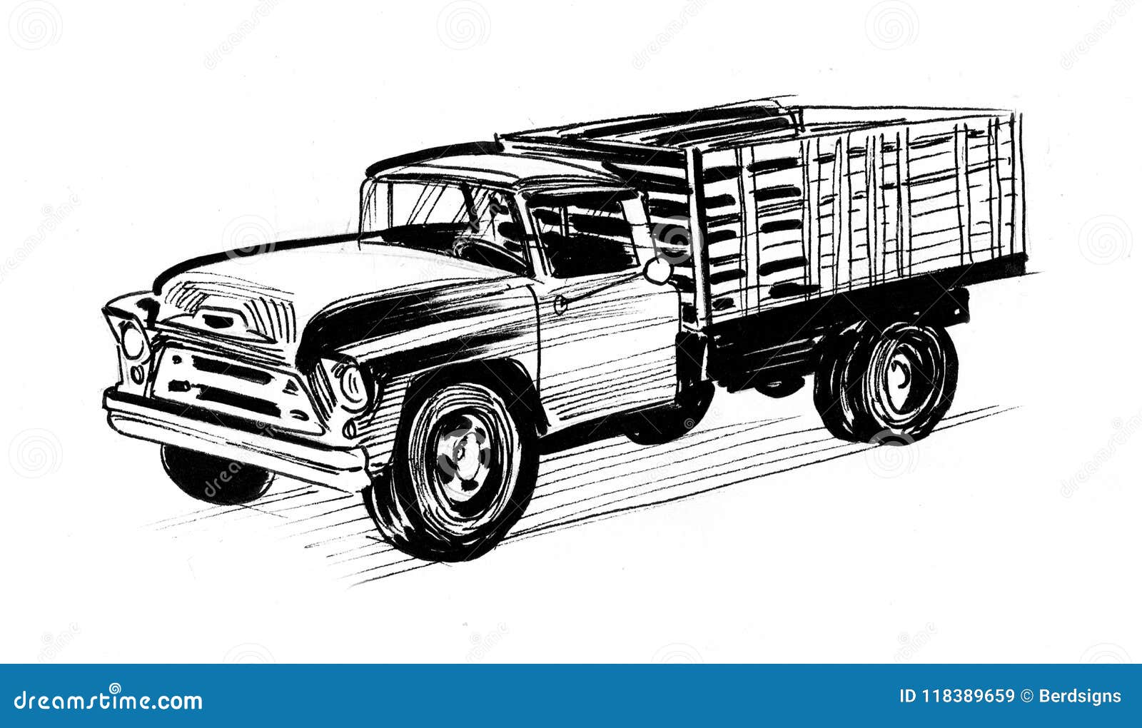 Amerikansk lastbil stock illustrationer. Illustration av trans - 118389659