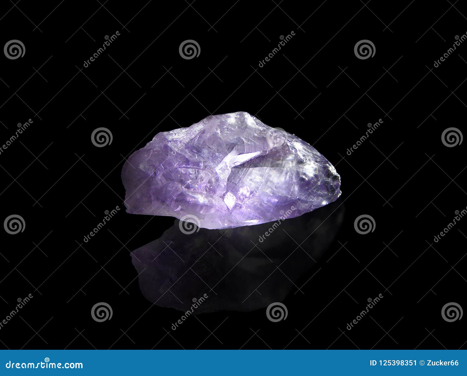 Amethyst Crystal on Black Background Stock Image - Image of natural ...