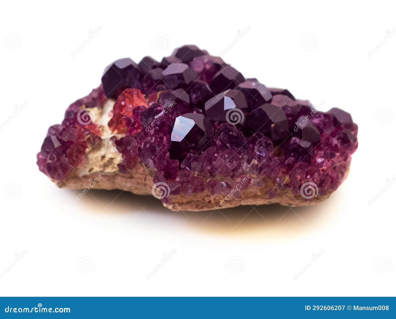Amethyst Crystal Geode Mineral on White Background Stock Image - Image ...