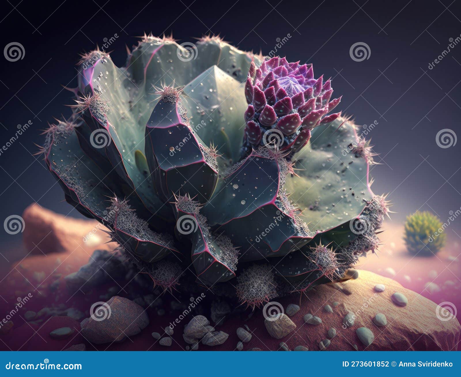 Amethyst Crystal Succulent Hybrid Created with Generative AI Technology ...