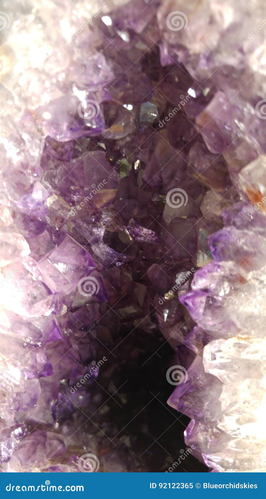 Amethyst Crystals Inside a Geode Stock Image - Image of amethyst ...