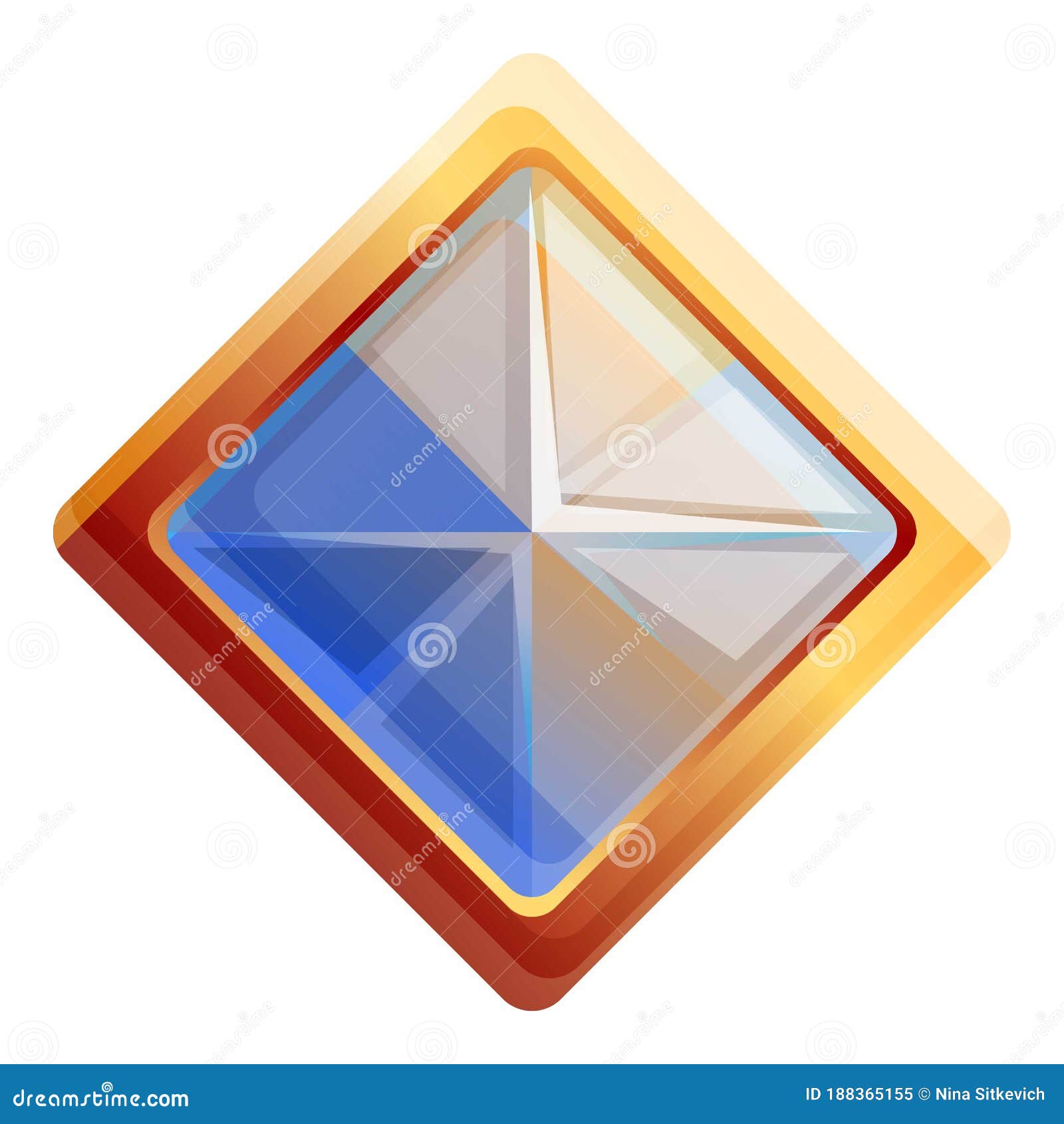 Amethyst Gem Icon, Cartoon Style Stock Vector - Illustration of ...