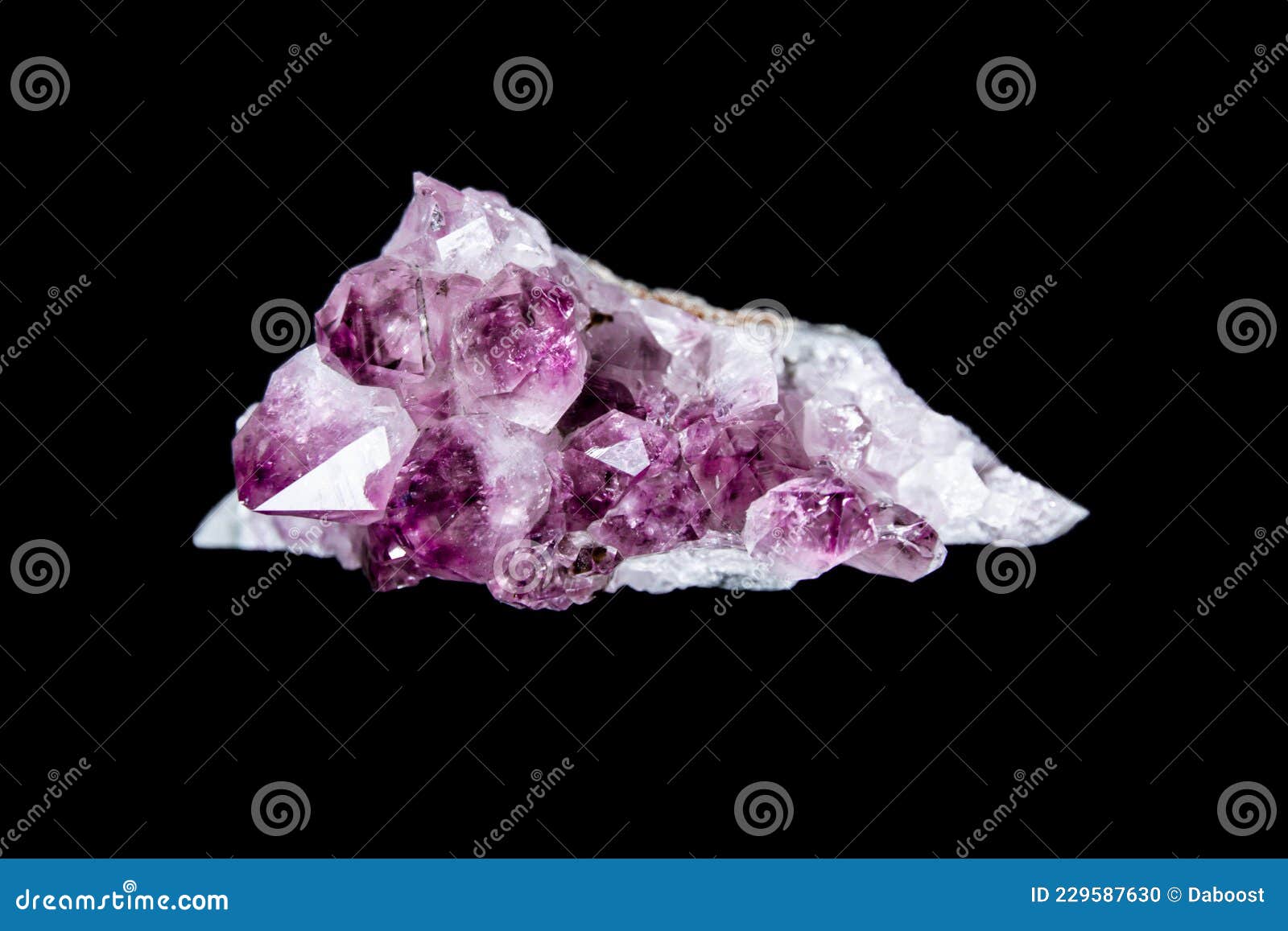 Amethyst Gemstone on a Black Background Stock Photo - Image of nature ...