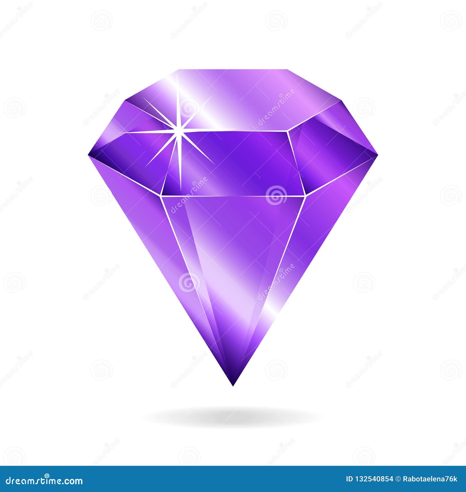 Amethyst gemstone stock vector. Illustration of dimensional - 132540854