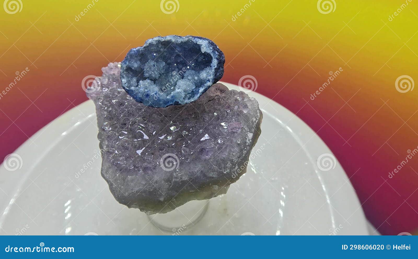Amethyst Geode with Agate Edge Violet Crystals Stock Footage - Video of ...