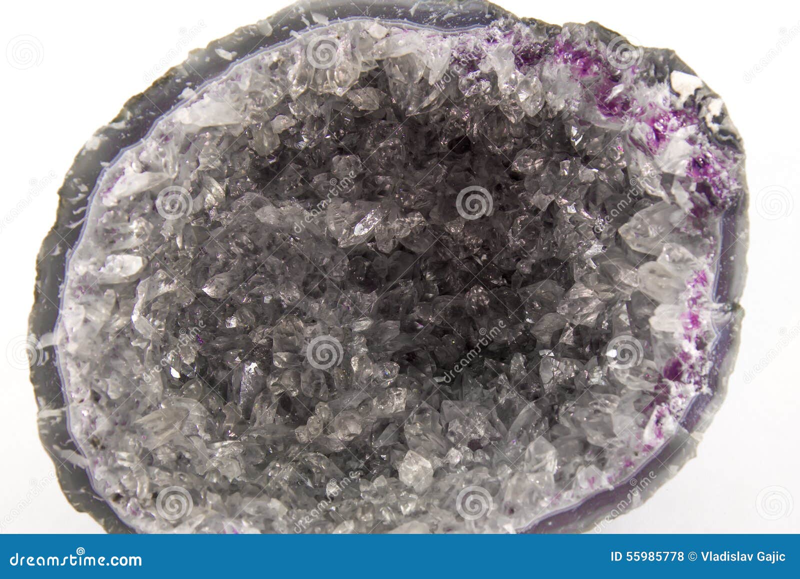 Amethyst geode stock photo. Image of jewel, geological - 55985778