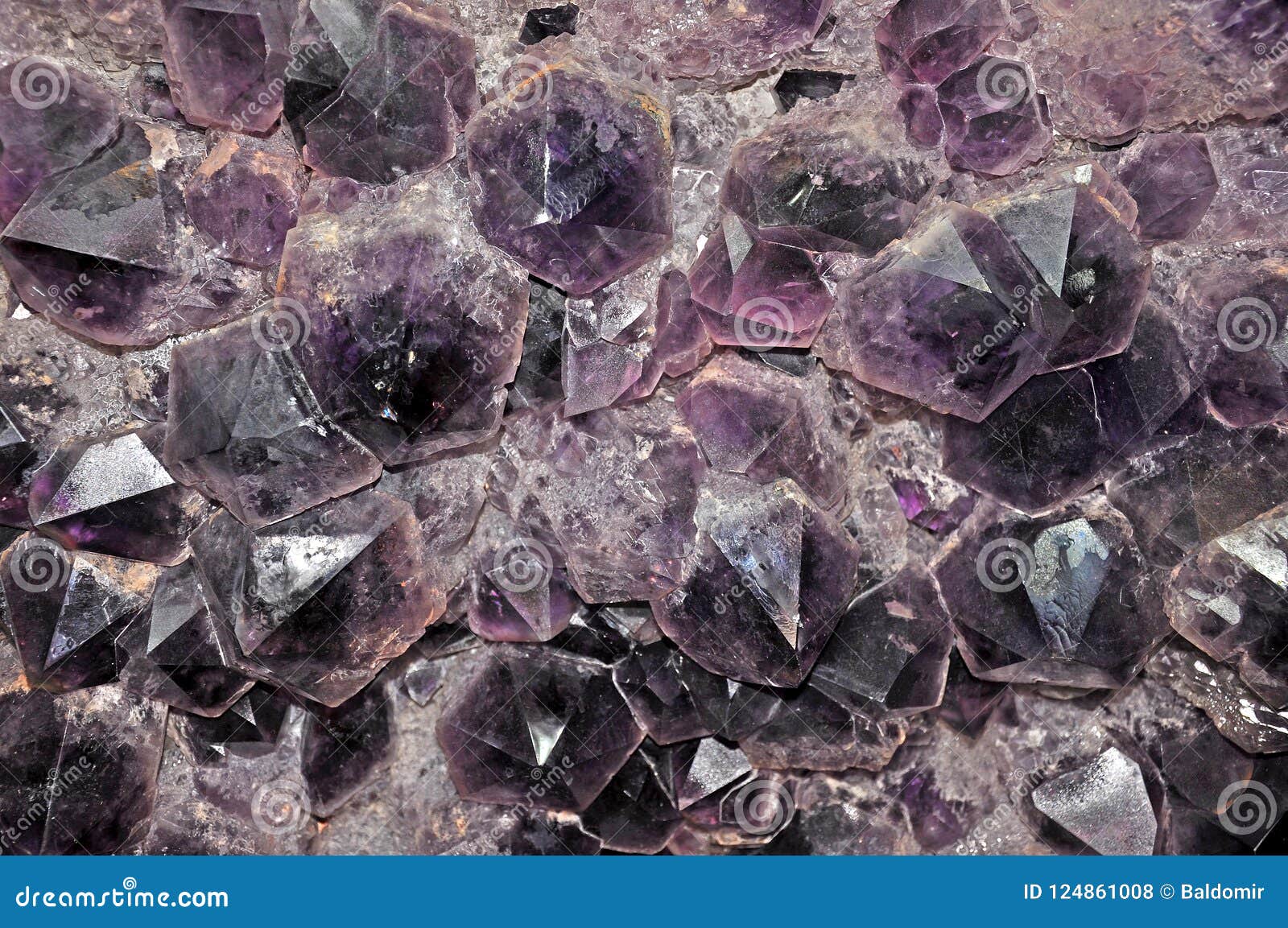 Amethyst geode with purple stock photo. Image of rock - 124861008