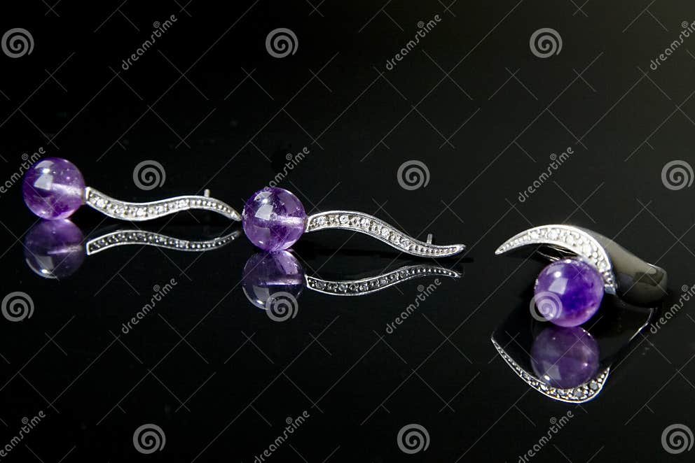 Amethyst jewel stock photo. Image of amethyst, gemstone - 5437440