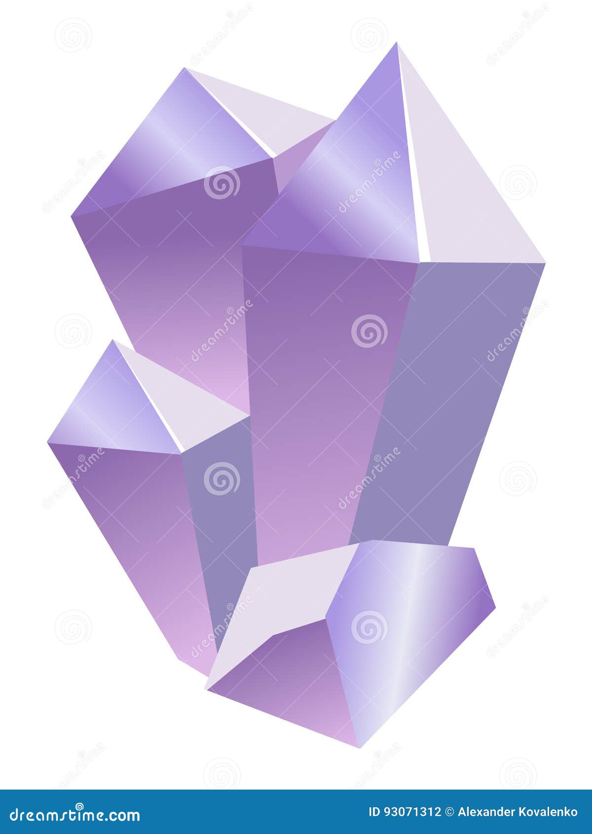 Amethyst, mineral series stock illustration. Illustration of icon ...