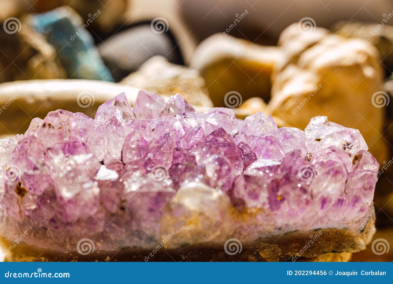 Amethyst Rock on the Table of a Geology Student Stock Photo - Image of ...