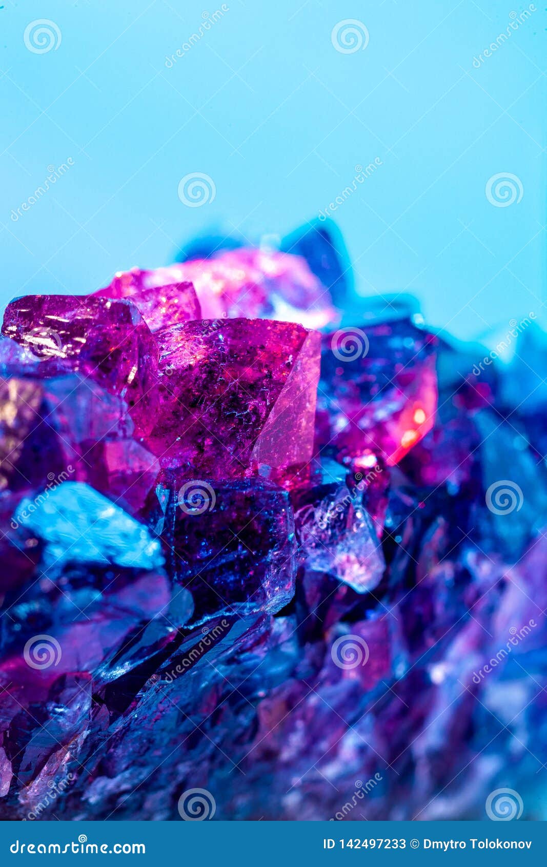 Amethyst Stone Against Simple Colour Backgrounds Stock Image - Image of ...