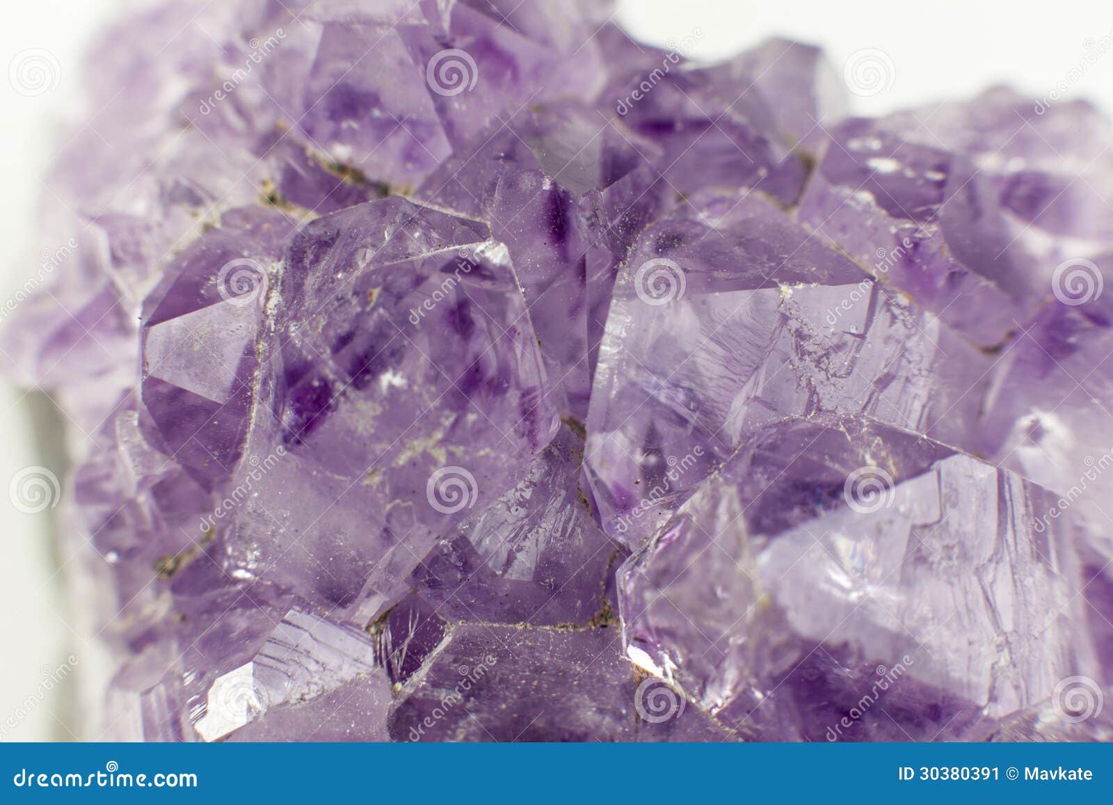 Amethyst Stone Isolated. Different Amethyst Crystal Formation With One ...