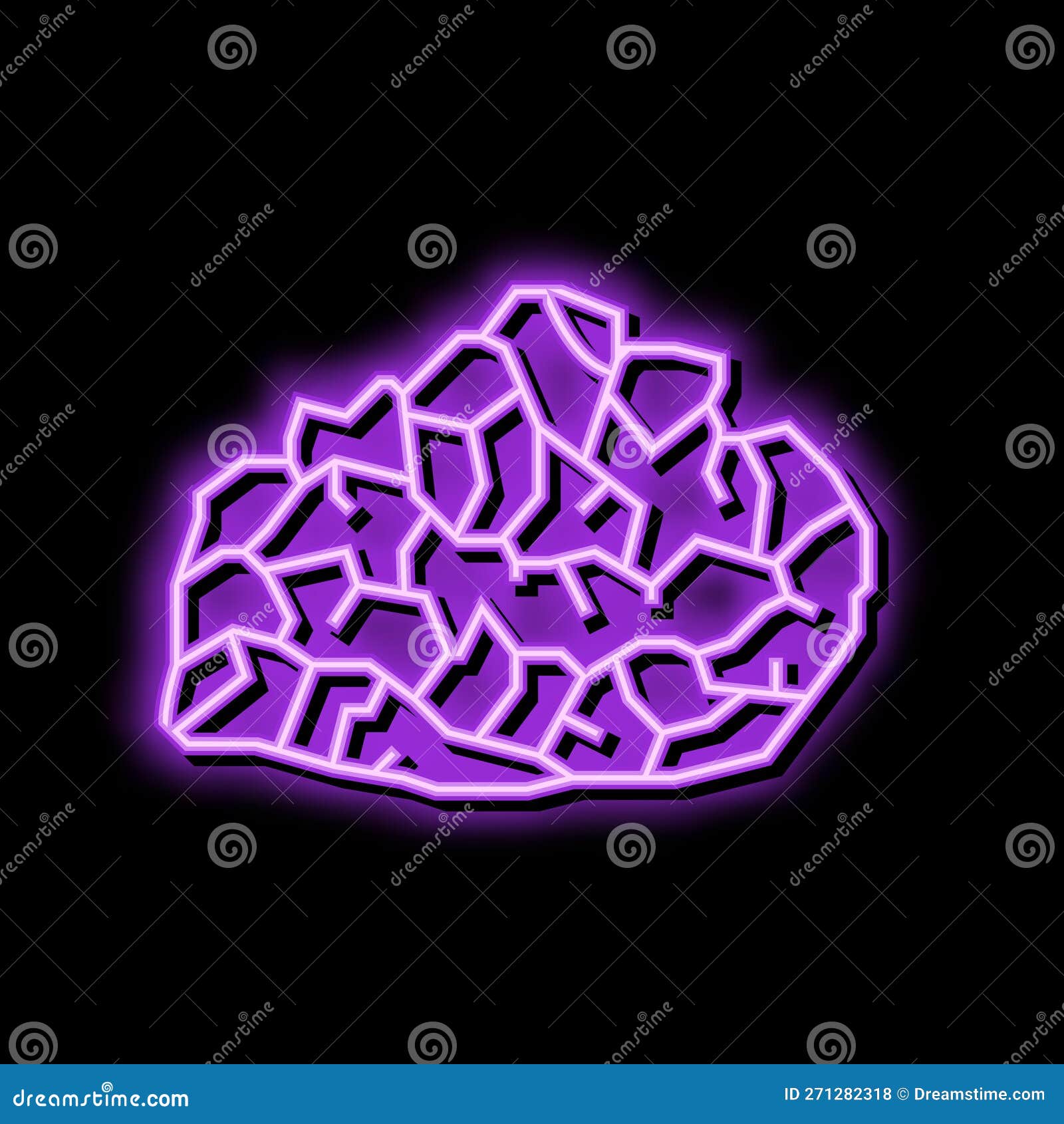 Amethyst Stone Rock Neon Glow Icon Illustration Stock Vector ...