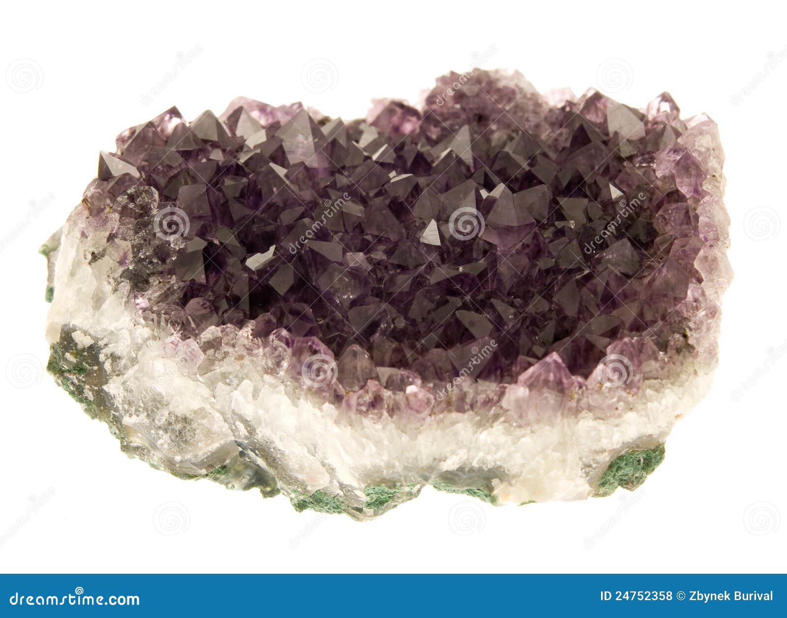 Amethyst on white stock photo. Image of stone, crystal - 24752358