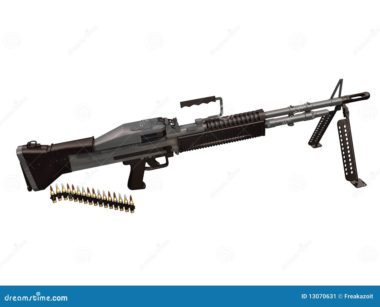 Ametralladora M60 3d ilustración del vector. Ilustración de batalla ...