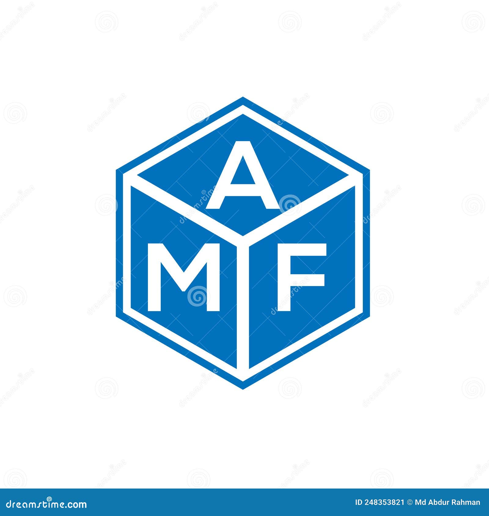 AMF Letter Logo Design on Black Background. AMF Creative Initials ...