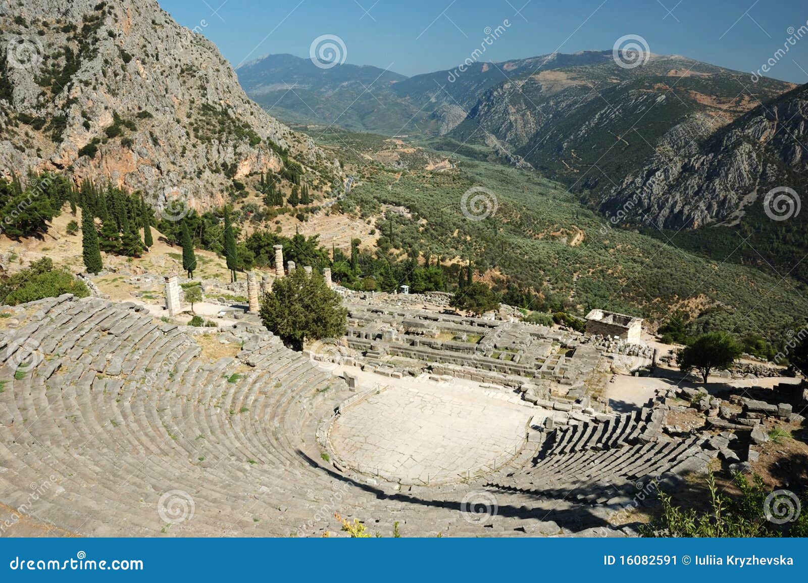Amfiteatru Antyczne Delphi Greece Ruiny Obraz Stock - Obraz złożonej z ...