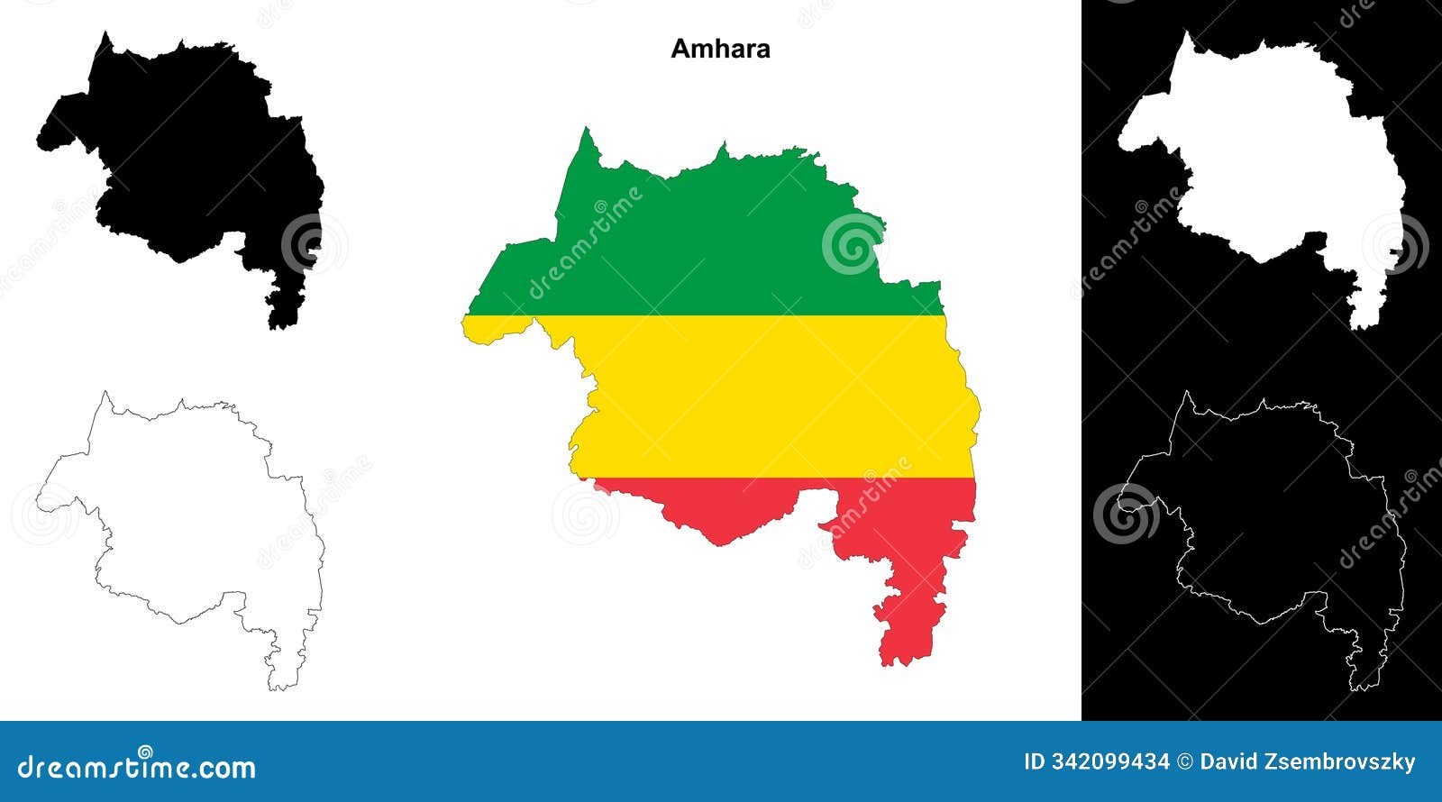 Amhara outline map stock illustration. Illustration of ethiopia - 342099434