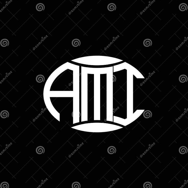 AMI Abstract Monogram Circle Logo Design on Black Background. AMI ...