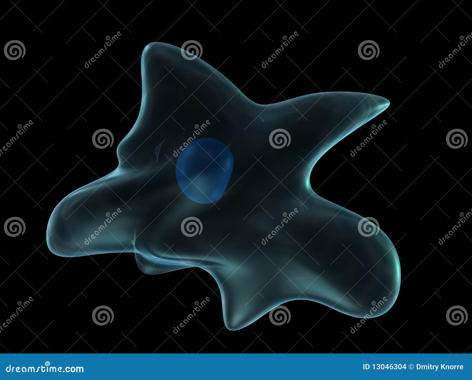 Amibe illustration stock. Illustration du bleu, unicellulaire - 13046304